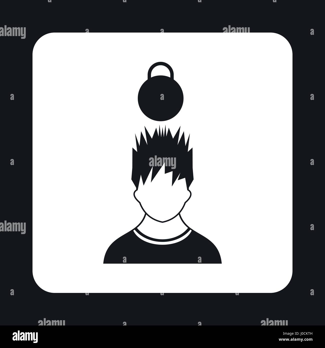 Man with the weight over head icon, simple style Stock Vector Image ...