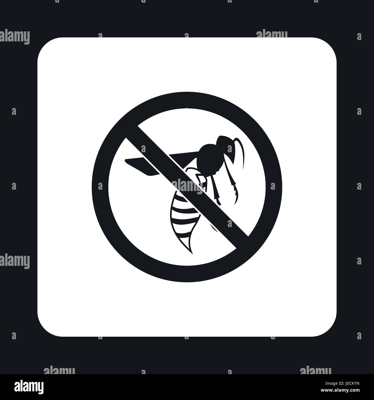 Prohibition sign wasps icon, simple style Stock Vector Image & Art - Alamy