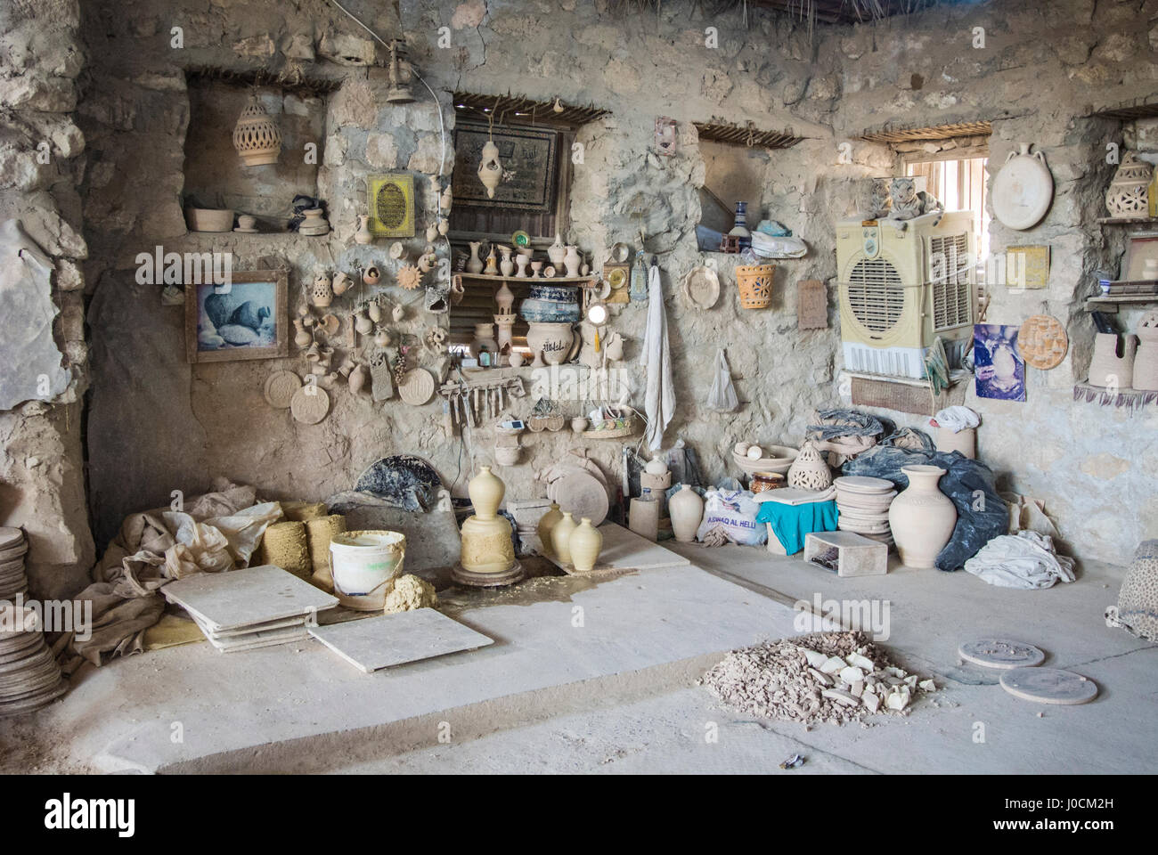 Interior of the A'ali Pottery Workshop, Bahrain Stock Photo - Alamy