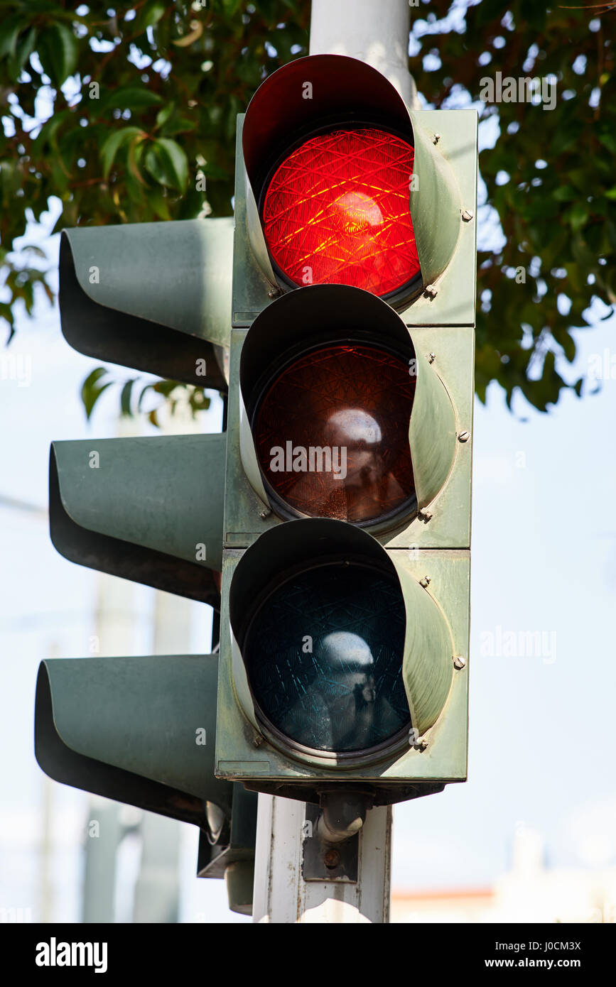 Red traffic light Stock Photo - Alamy