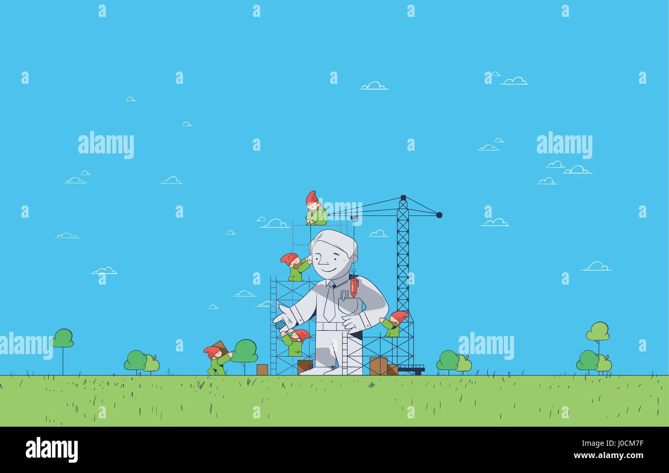 Under Construction and Startup Project Development Concept with ...