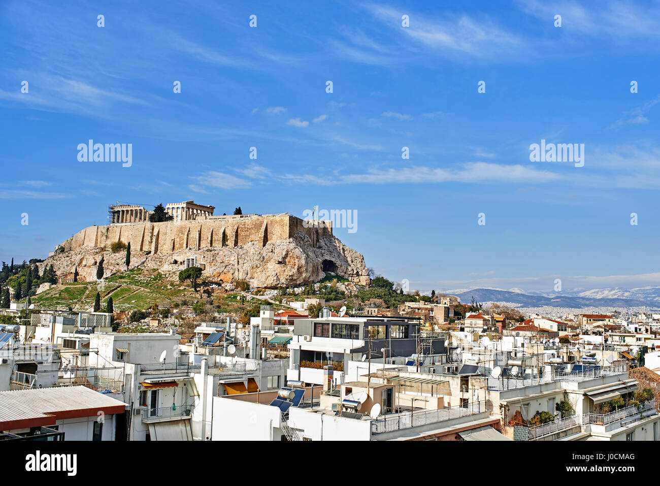 view of Parthenonas in Akropolis, Athens,Greece Stock Photo - Alamy
