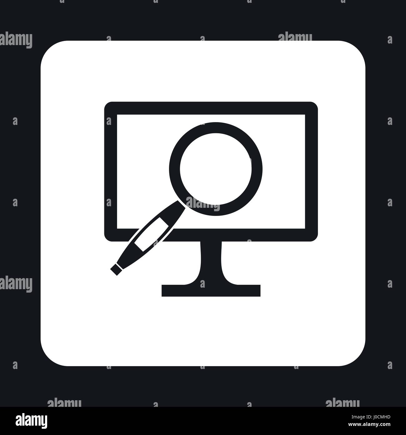 Finding information on computer icon, simple style Stock Vector Image ...