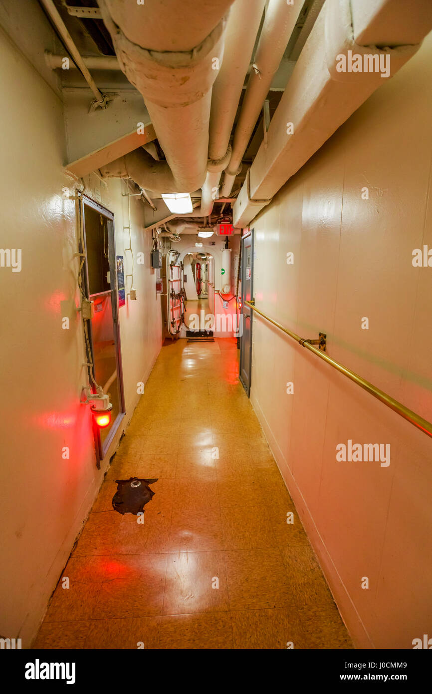Missouri battleship hallway Stock Photo - Alamy