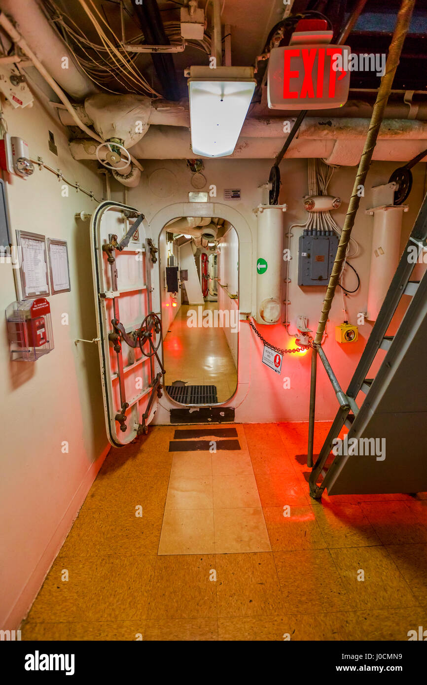 Missouri battleship corridor Stock Photo - Alamy