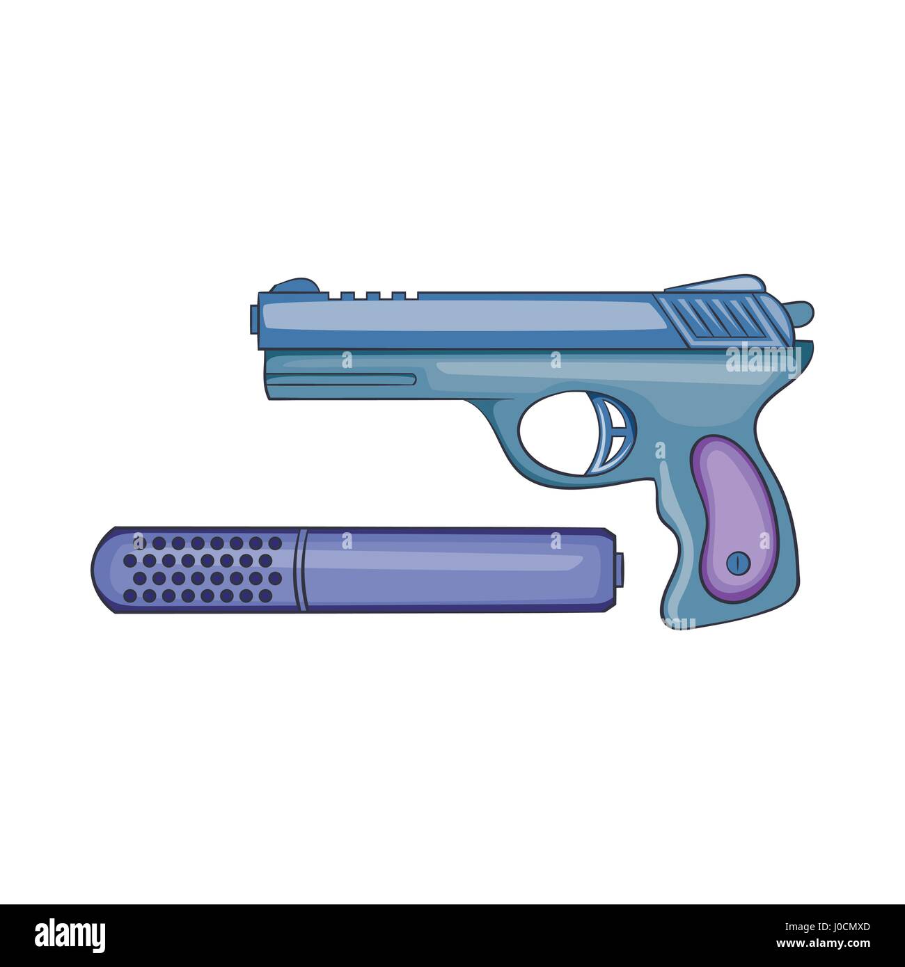 Pistol and silencer icon, cartoon style Stock Vector Image & Art - Alamy