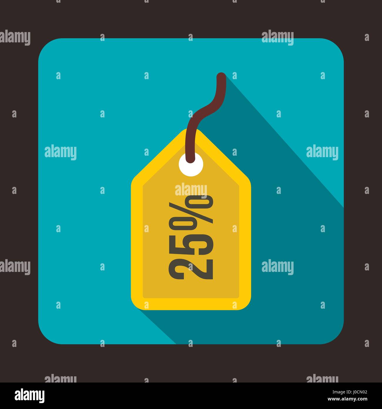 Yellow price tag, 25 percen icon, flat style Stock Vector Image & Art ...