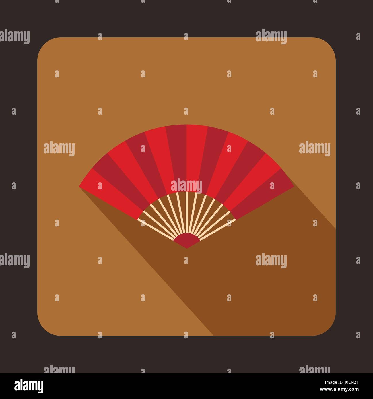 Red japanese fun icon, flat style Stock Vector Image & Art - Alamy