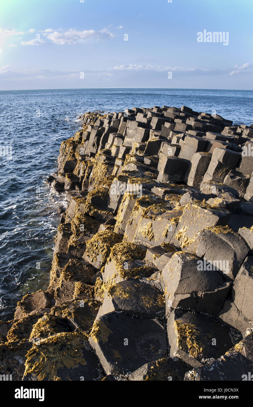 Giants Causeway geological formation in Antrim, Northern Ireland, in ...