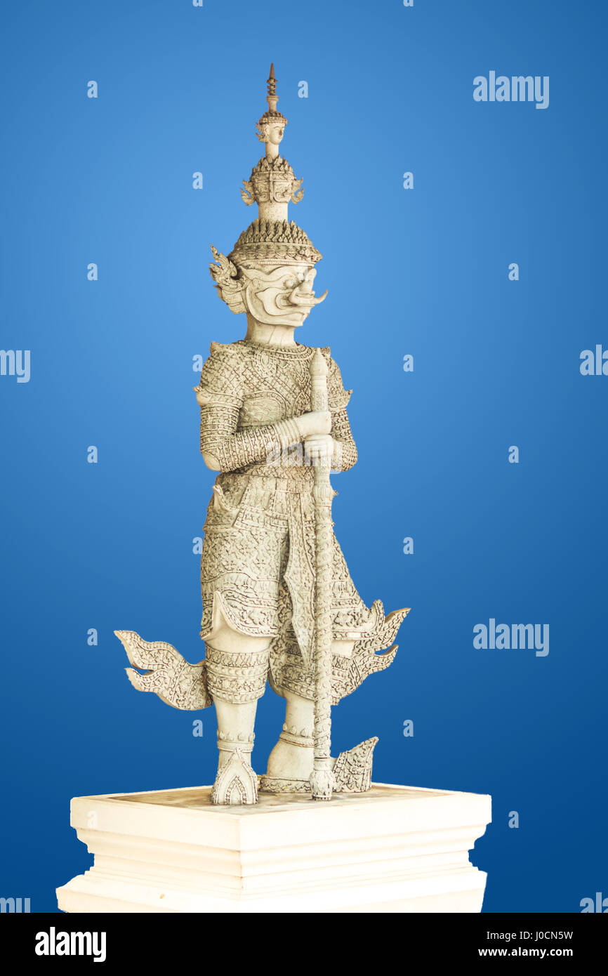 Giant guardian statue with with gradient background Stock Photo - Alamy
