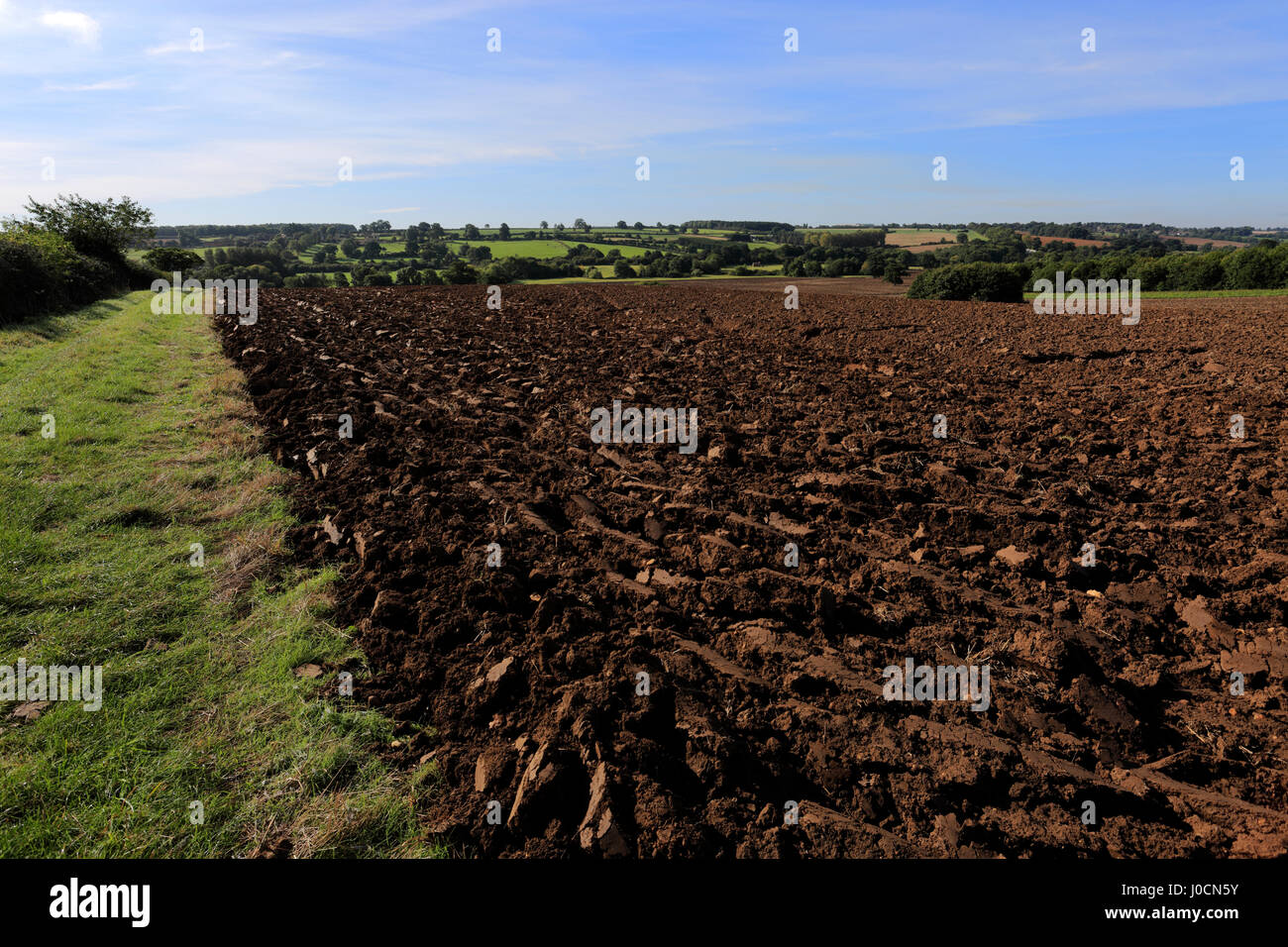 Summer view over fields near Ketton village, Rutland County, England ...