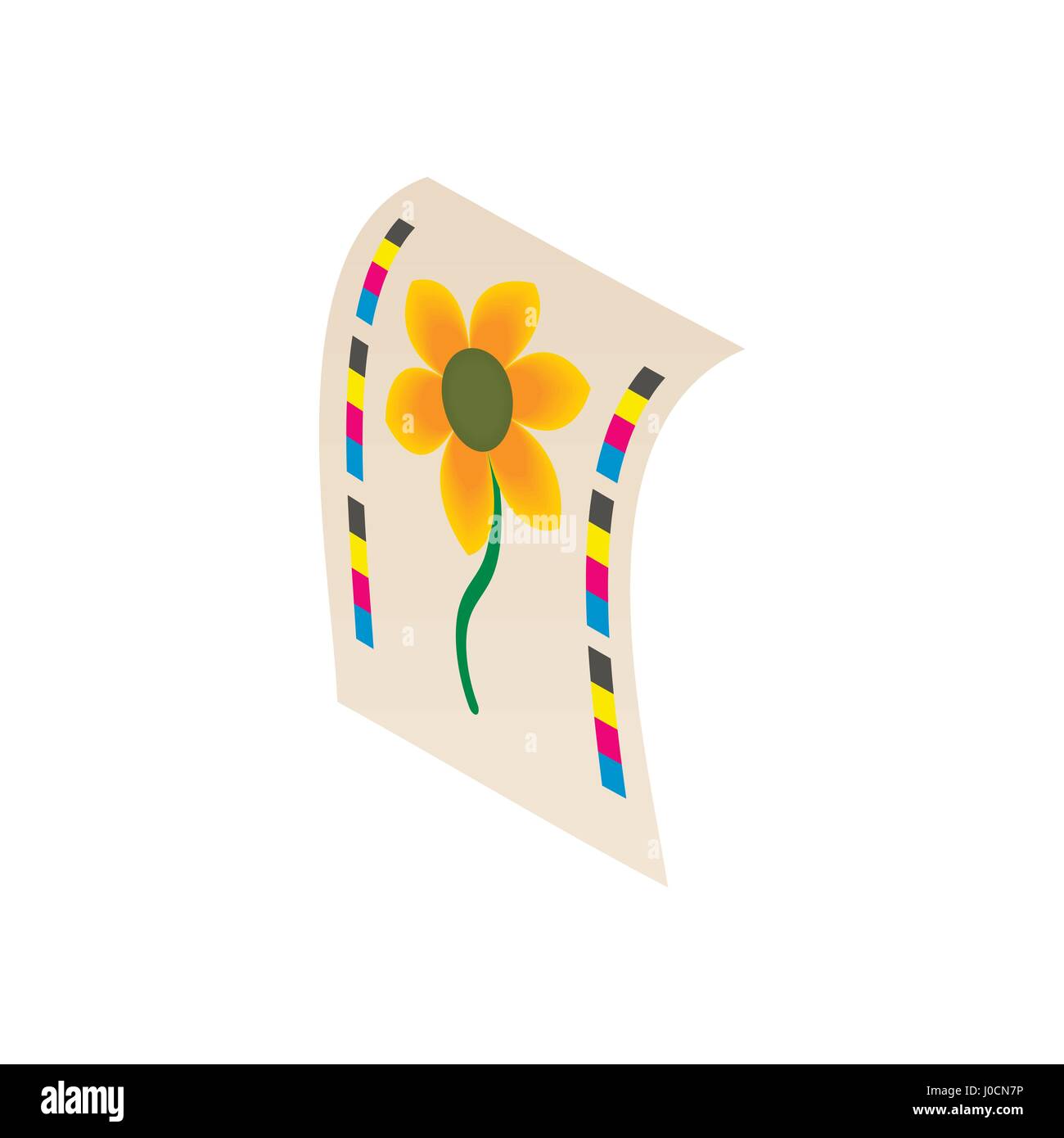 Flower printed on printer icon, cartoon style Stock Vector Image & Art ...