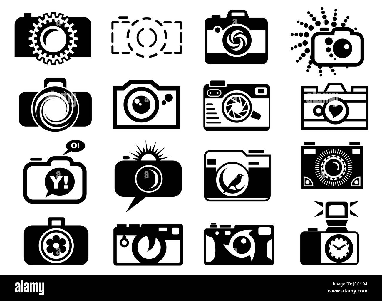 Photo camera set icons Stock Vector Image & Art - Alamy