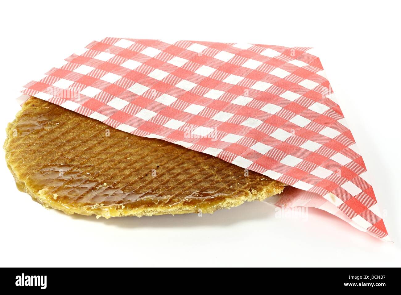 large dutch syrup waffle isolated on white background Stock Photo - Alamy