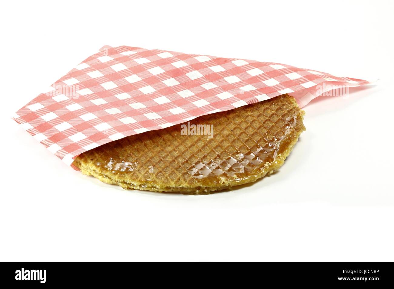 large dutch syrup waffle isolated on white background Stock Photo - Alamy