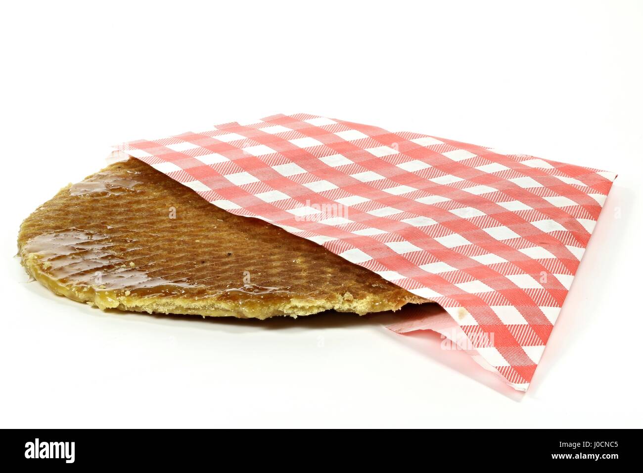 large dutch syrup waffle isolated on white background Stock Photo - Alamy