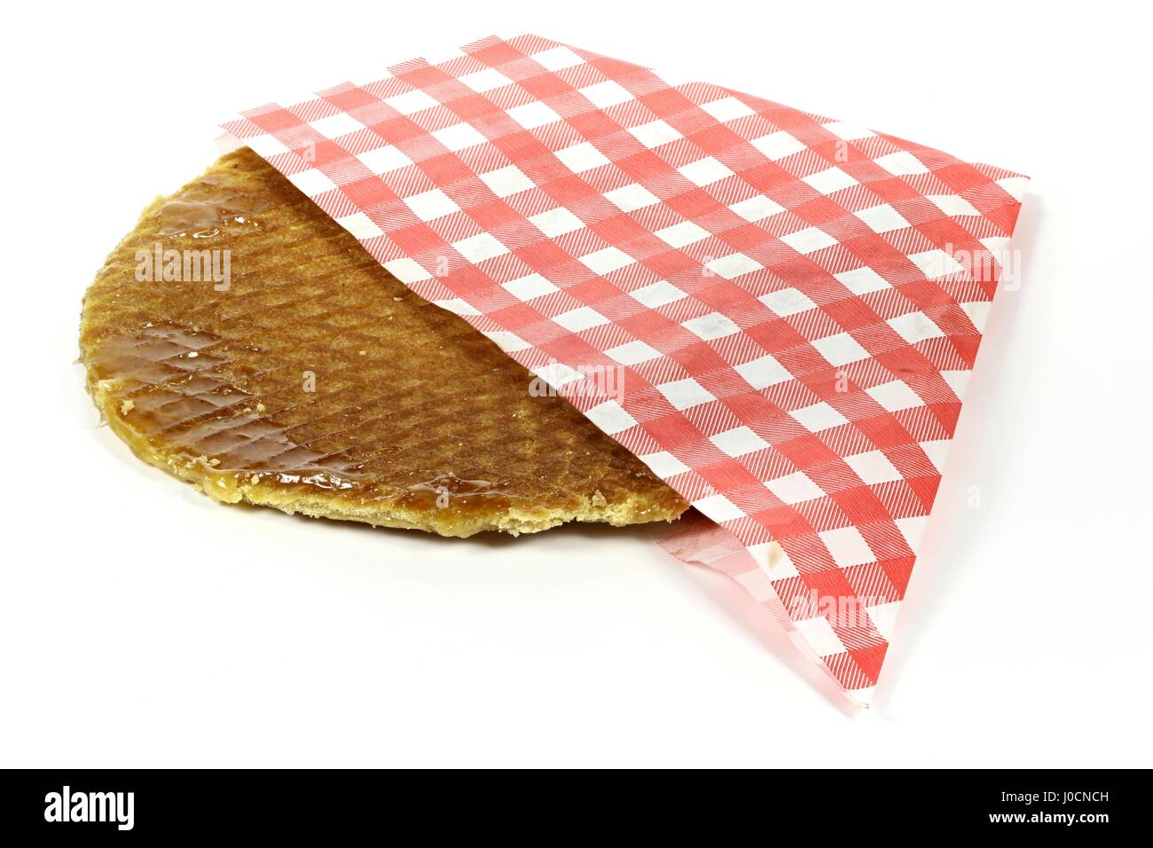 large dutch syrup waffle isolated on white background Stock Photo - Alamy