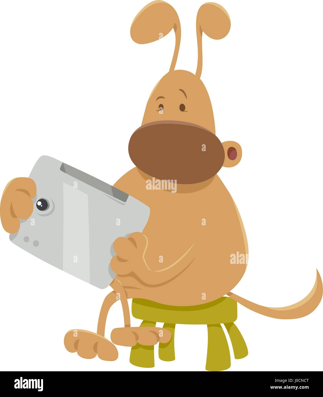 Dog Tablet Cartoon Illustration High Resolution Stock Photography and ...