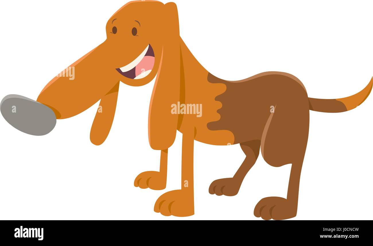 Cartoon Illustration of Happy Spotted Dog Animal Character Stock Vector ...