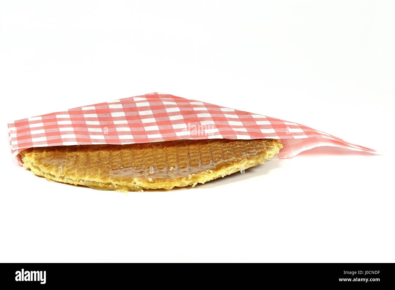 large dutch syrup waffle isolated on white background Stock Photo - Alamy