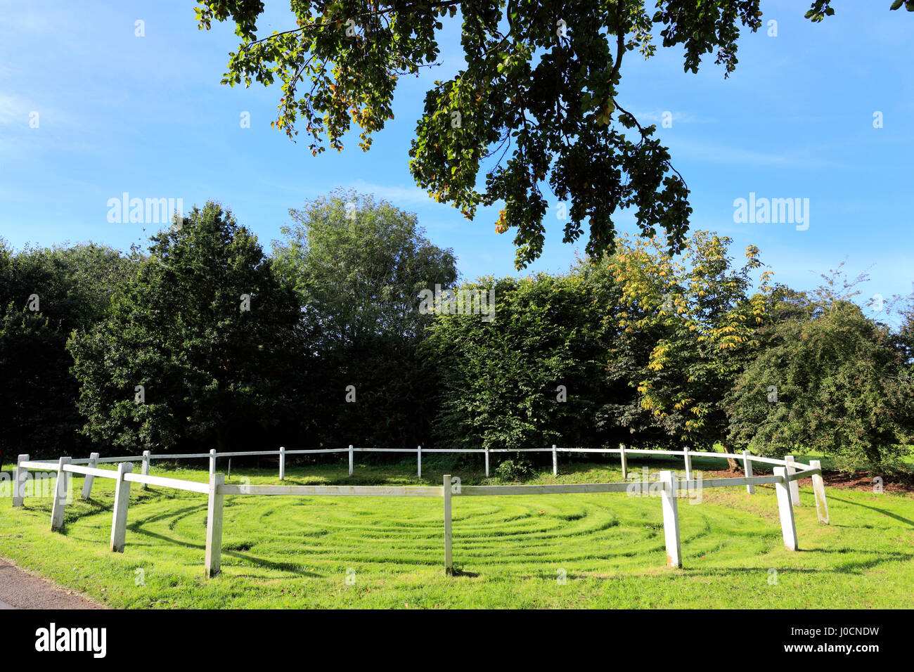 Summer, the Turf Maze at Wing village, Rutland County, England, UK ...