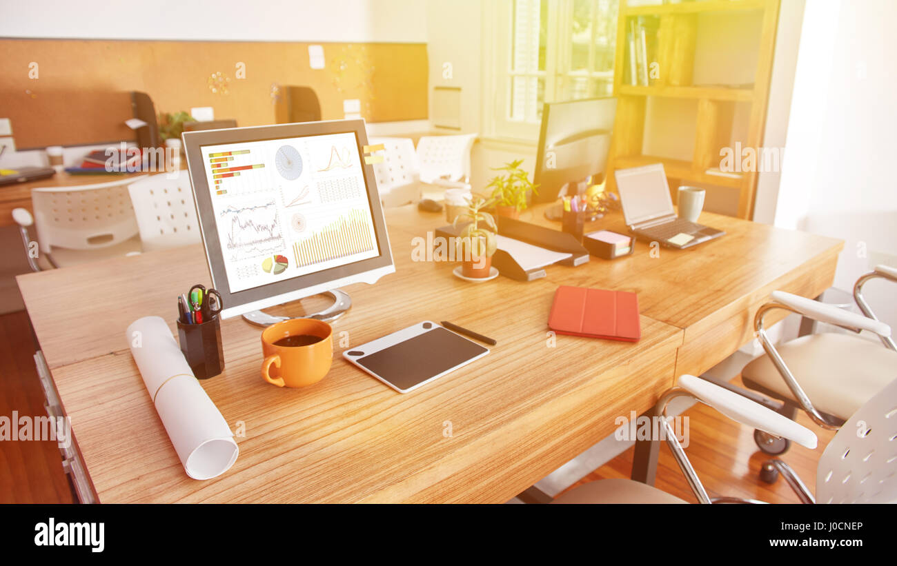 Planning computer statistics desk hi-res stock photography and images ...