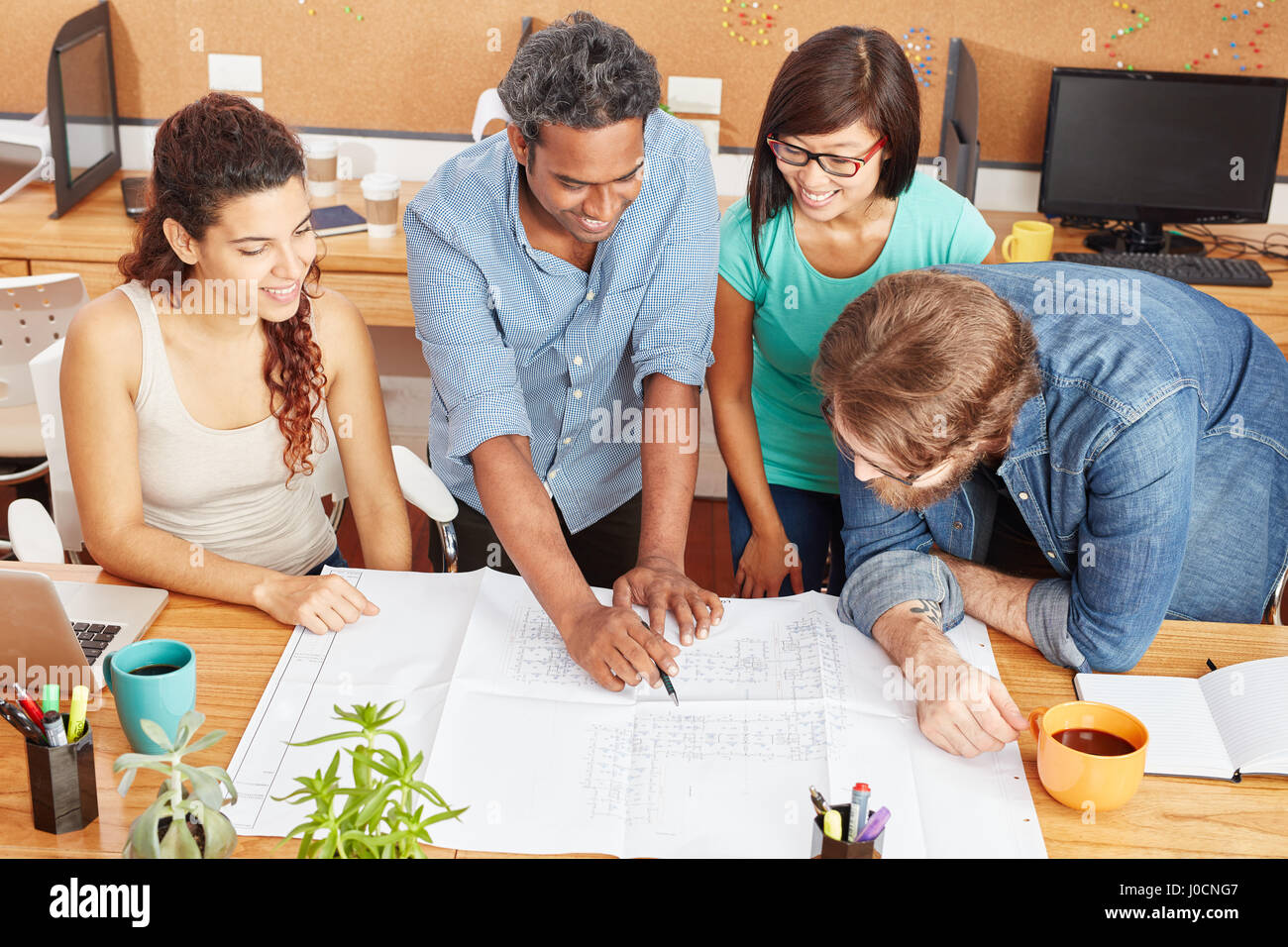 Business team planning new project in cooperation Stock Photo - Alamy