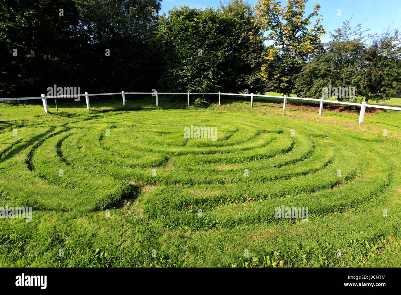 Summer, the Turf Maze at Wing village, Rutland County, England, UK ...