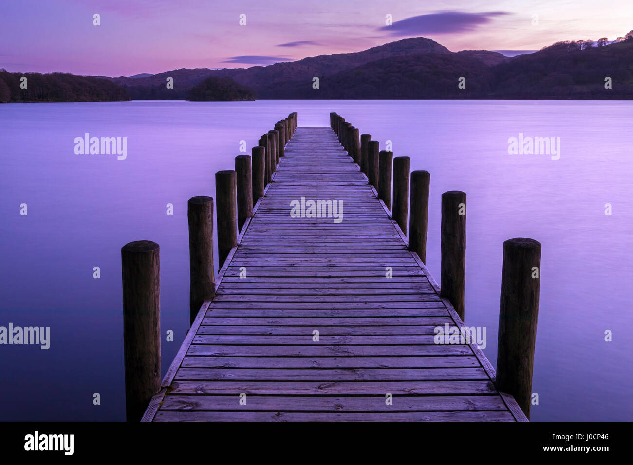 Sunset lake coniston jetty hi-res stock photography and images - Alamy