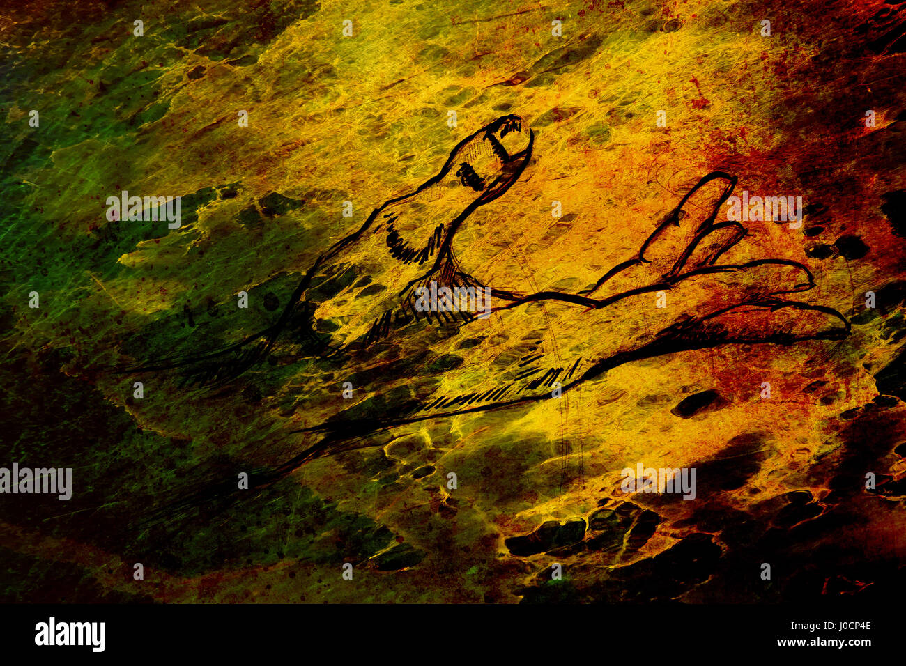 Drawing hand, pencil sketch on paper, sepia and vintage effect Stock ...