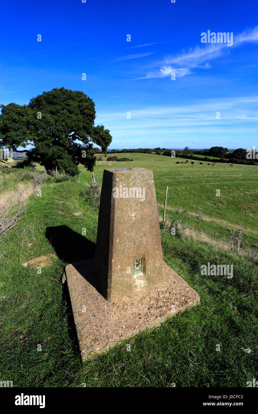 Summer view over Burrough Hill Iron Age Hillfort, near Melton Mowbray ...