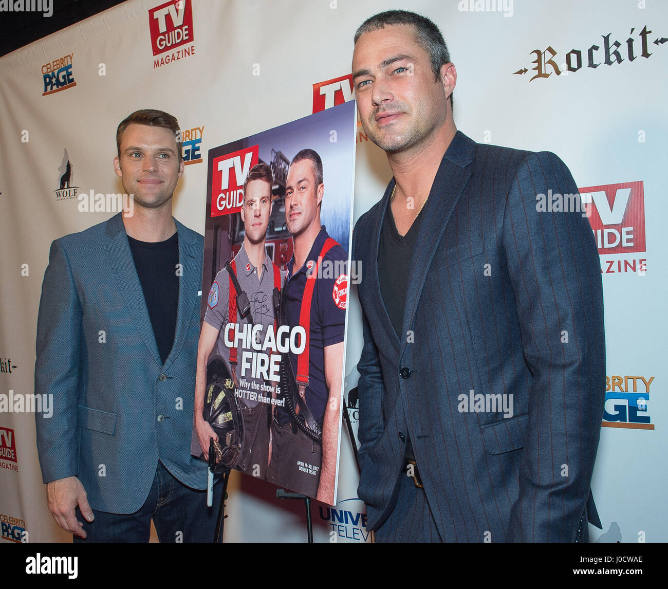 Chicago, Illinois, USA. 10th Apr, 2017. Jesse Spencer and Taylor Kinney ...