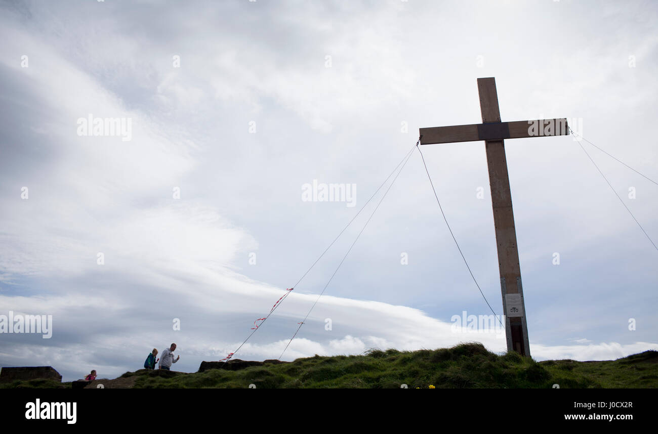 The Easter cross on the Chevin above Otley, England, UK Stock Photo - Alamy