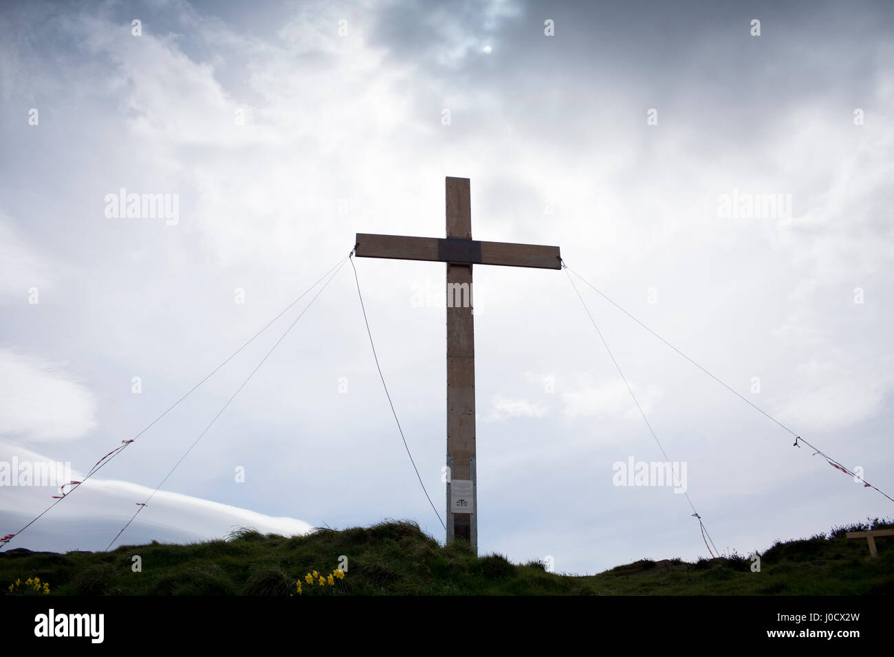 The Easter cross on the Chevin above Otley, England, UK Stock Photo - Alamy