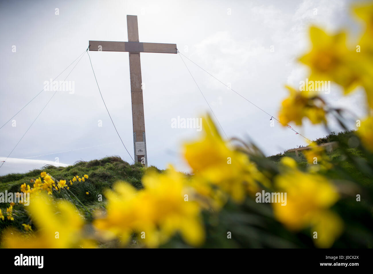 The Easter cross on the Chevin above Otley, England, UK Stock Photo - Alamy