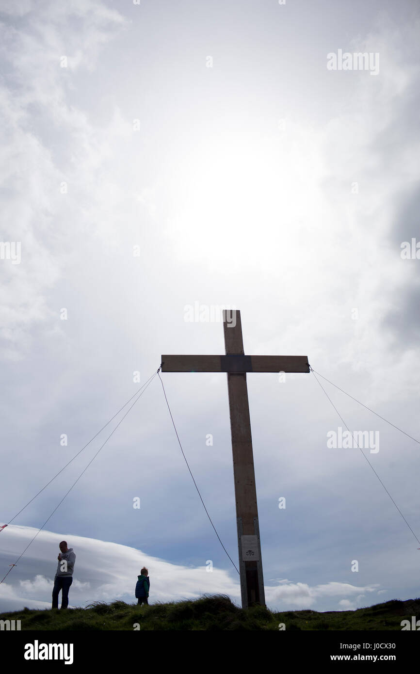 The Easter cross on the Chevin above Otley, England, UK Stock Photo - Alamy