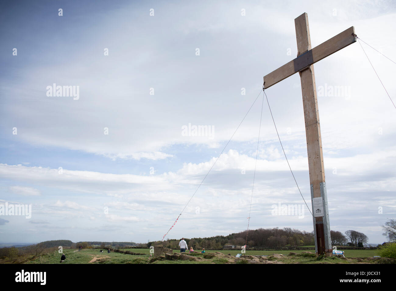 The Easter cross on the Chevin above Otley, England, UK Stock Photo - Alamy