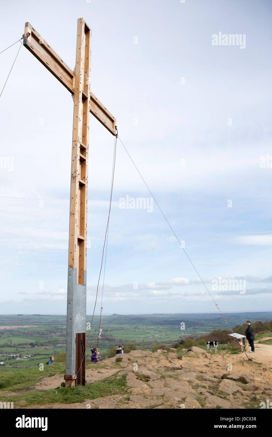 The Easter cross on the Chevin above Otley, England, UK Stock Photo - Alamy