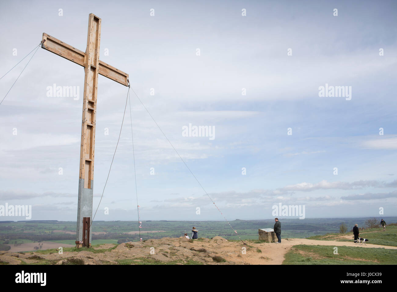 The Easter cross on the Chevin above Otley, England, UK Stock Photo - Alamy