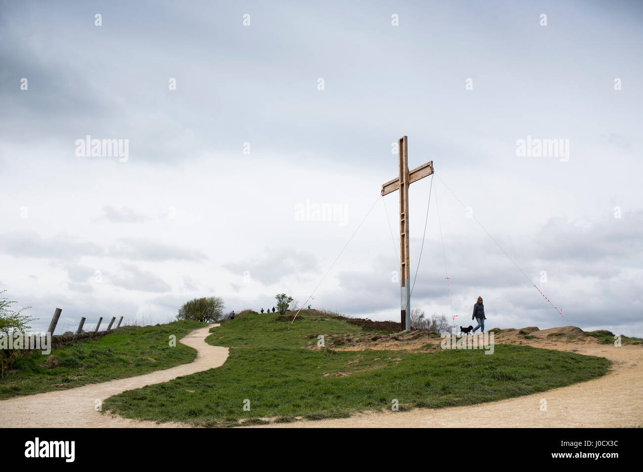 The Easter cross on the Chevin above Otley, England, UK Stock Photo - Alamy
