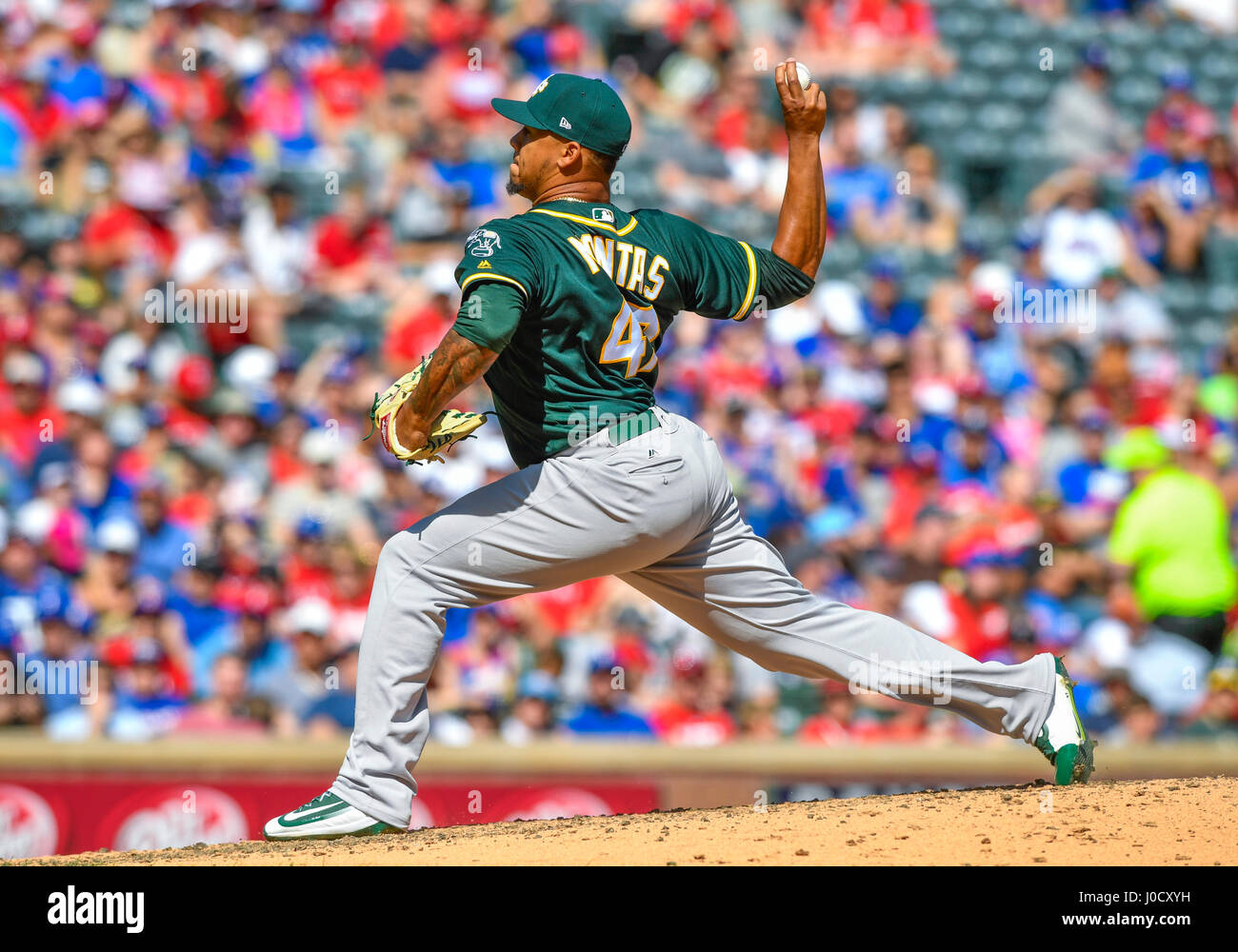 APR 09, 2017: Oakland Athletics starting pitcher Frankie Montas #47 ...