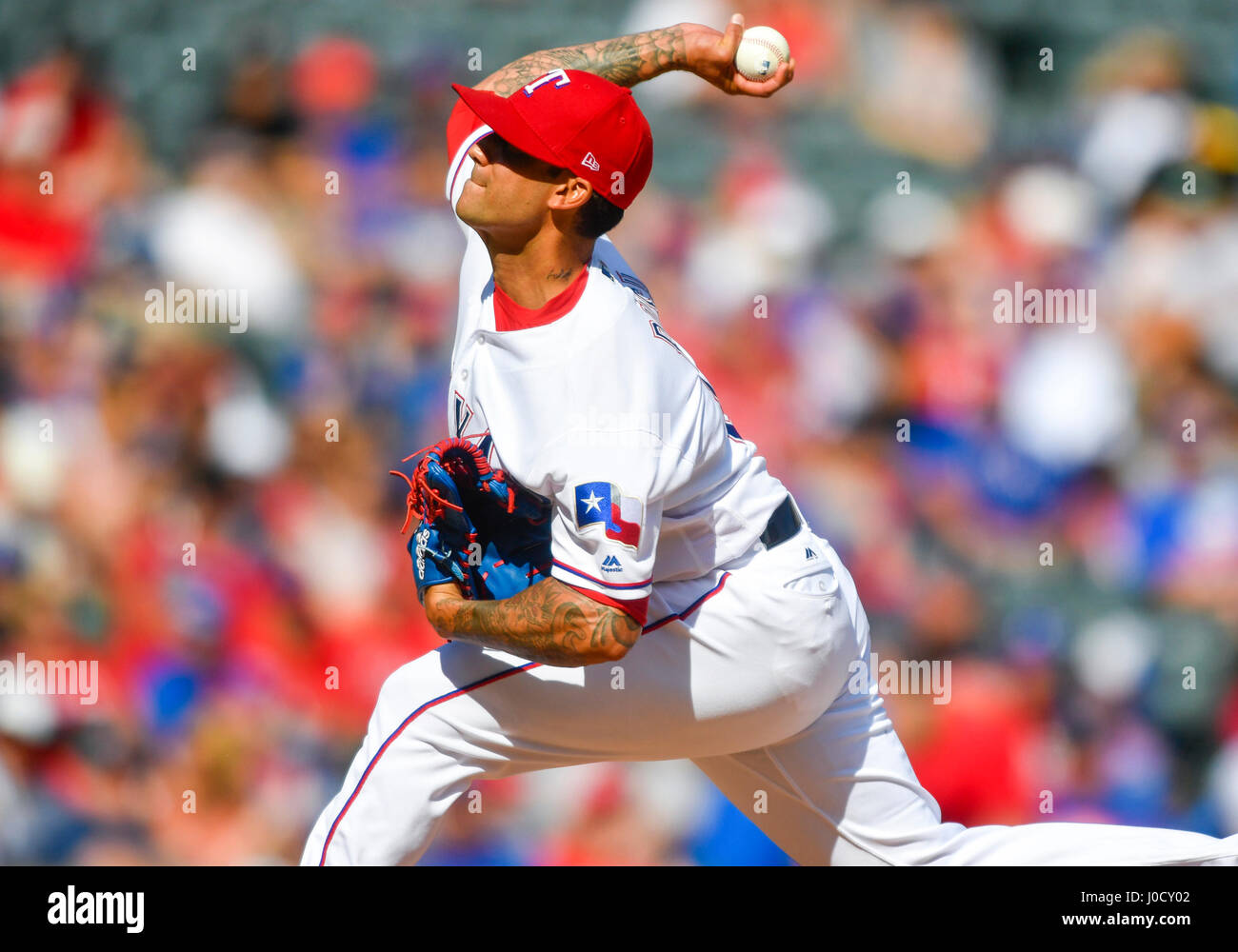 APR 09, 2017: Texas Rangers relief pitcher Matt Bush #51 during an MLB ...