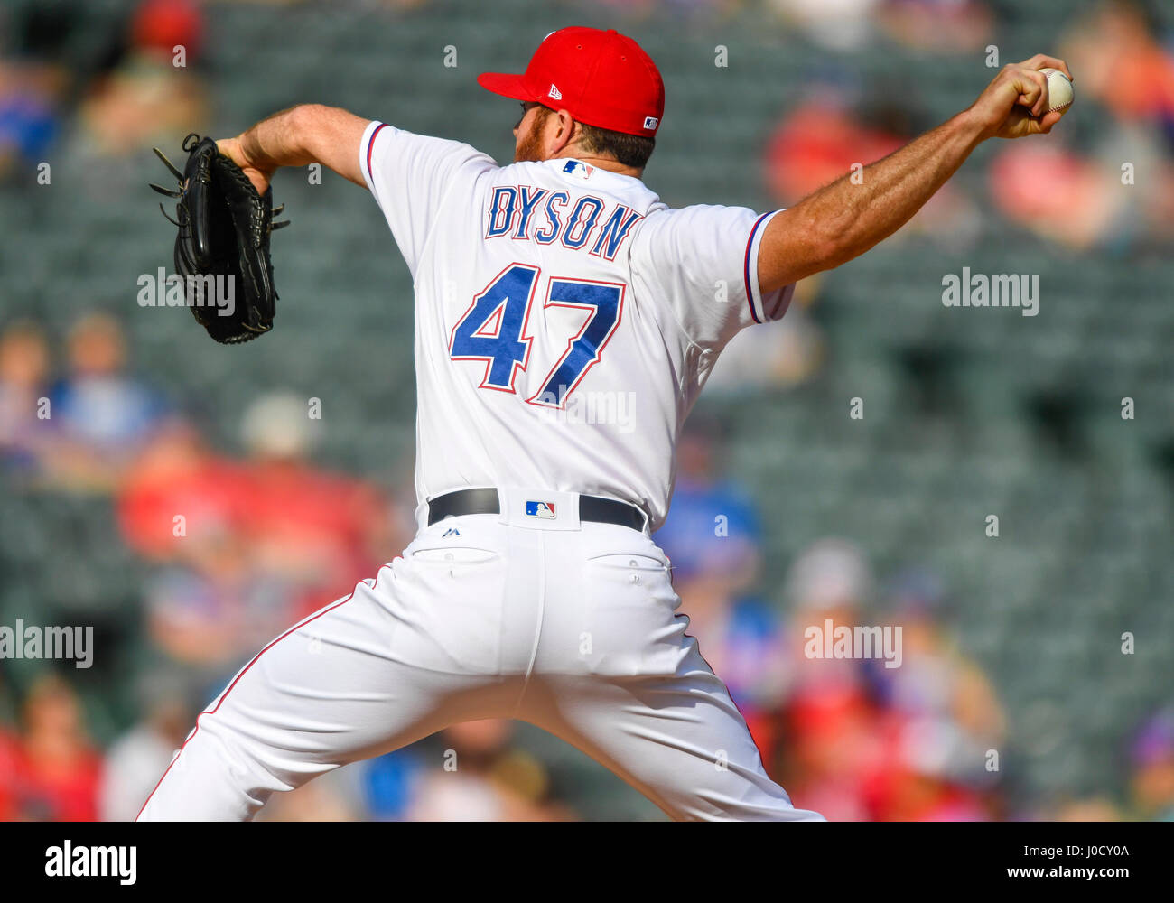 APR 09, 2017: Texas Rangers relief pitcher Sam Dyson #47 during an MLB ...