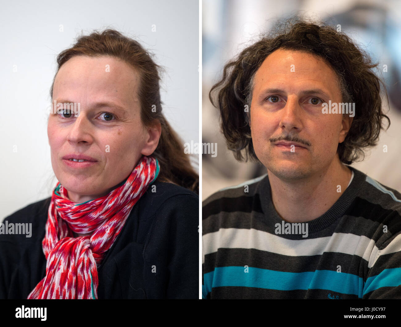 Dresden, Germany. 11th Apr, 2017. COMBO - Artists Ulrich Genth and ...