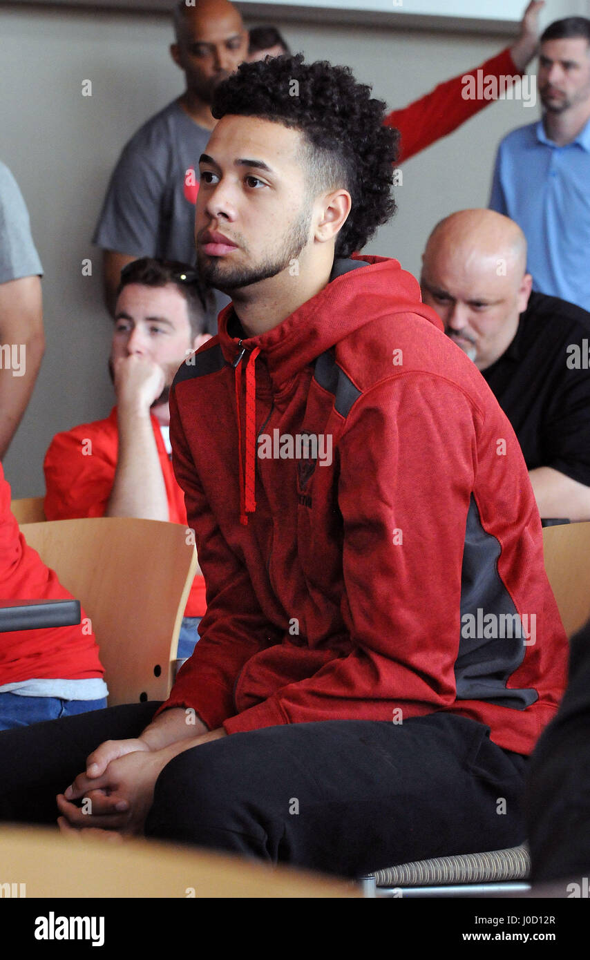 Albuquerque, NM, USA. 11th Apr, 2017. UNM basketball player Anthony ...