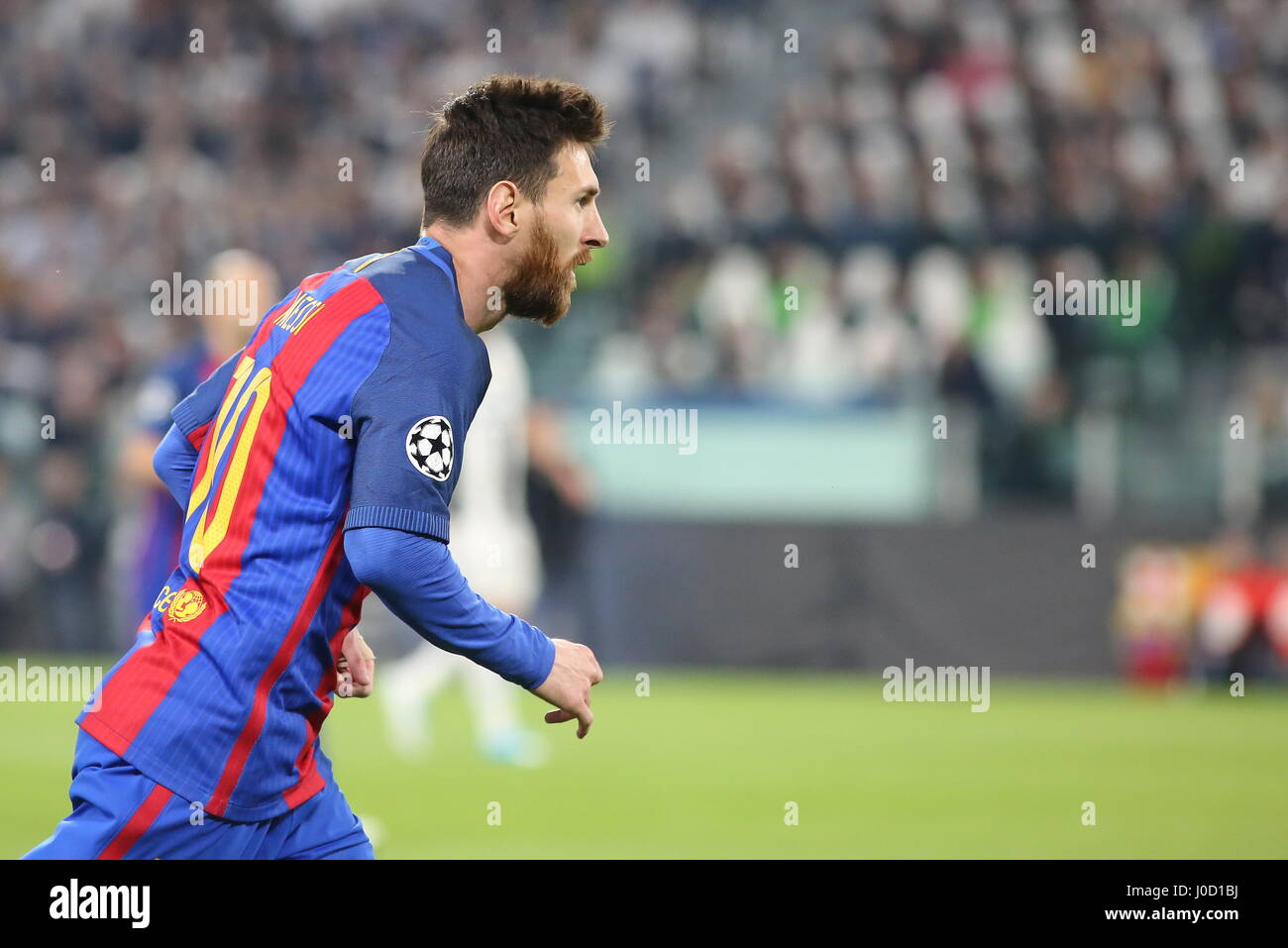 Turin, Italy. 11th Apr, 2017. Lionel Messi (FCB Barcelona) during the ...