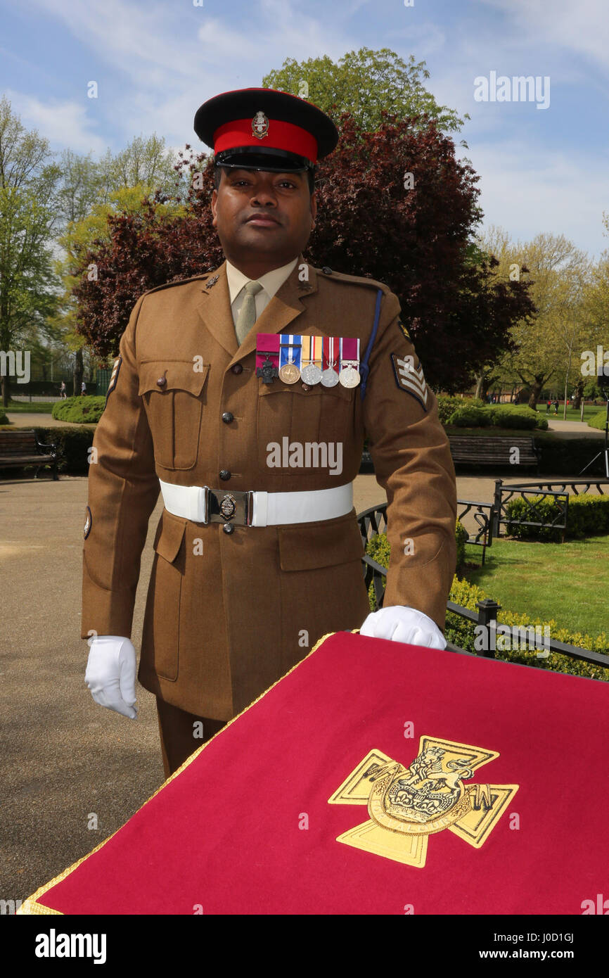 East Ham, London, UK. 11th April, 2017. Victoria Cross Commemorative ...