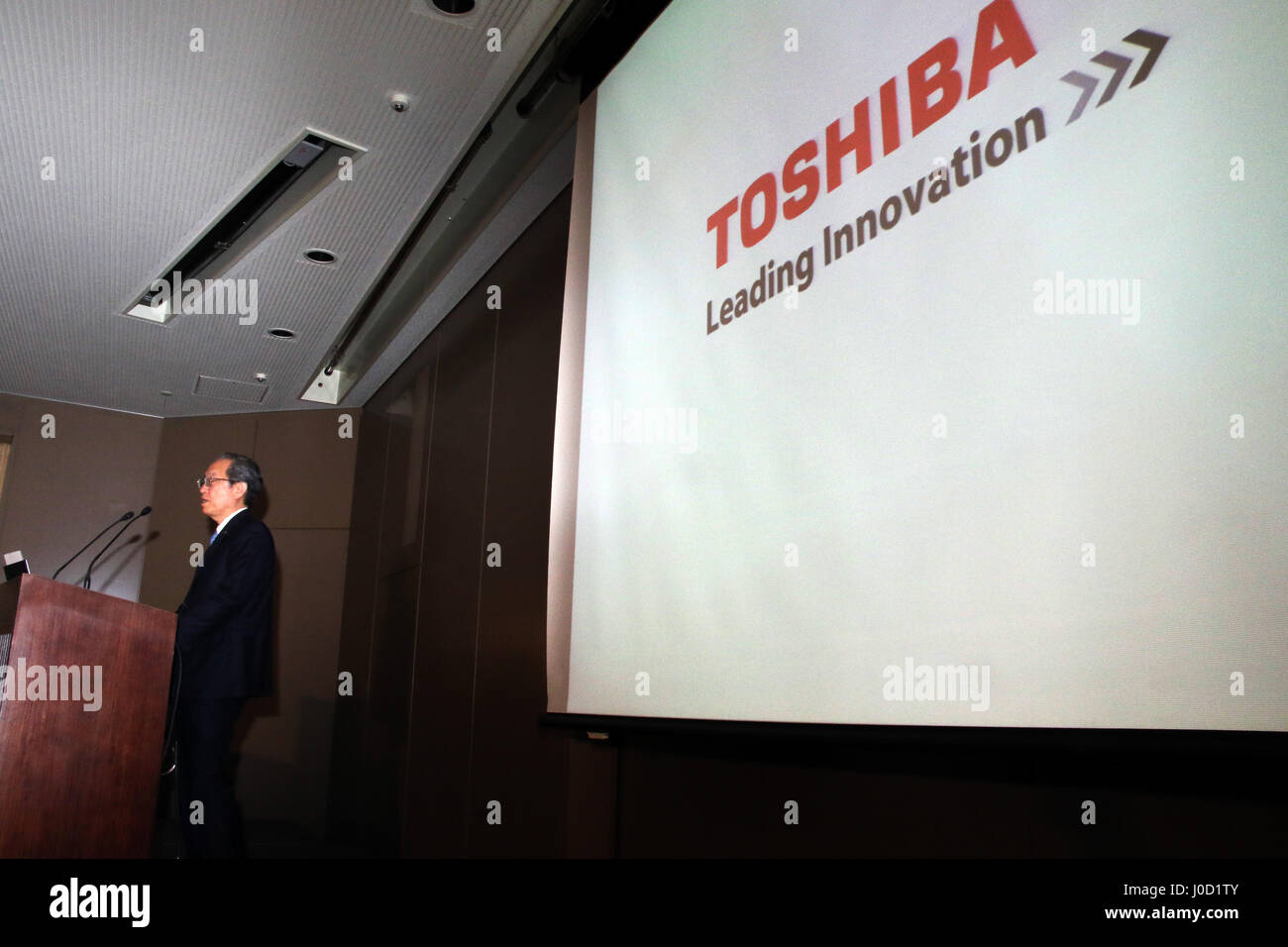 Tokyo, Japan. 11th Apr, 2017. Troubled Japanese electronics giant ...