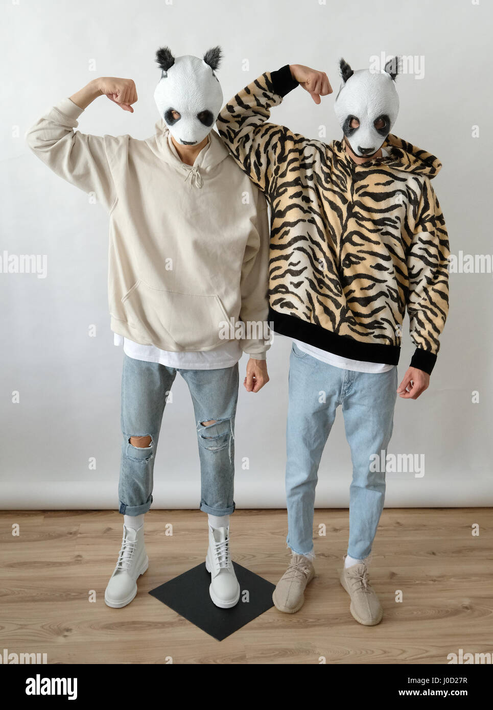 Stuttgart, Germany. 11th Apr, 2017. The rapper Cro, wearing a tiger ...