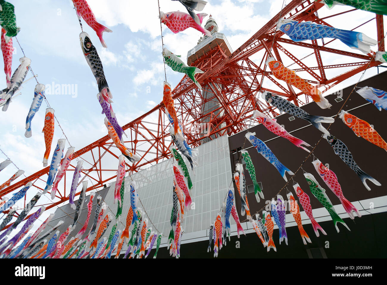 Tokyo, Japan. 12th April, 2017. 333 carp-shaped Koinobori windsocks on ...